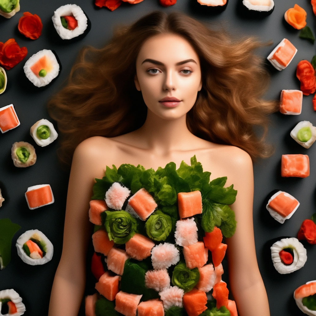 Girl On Top Of Sushi
