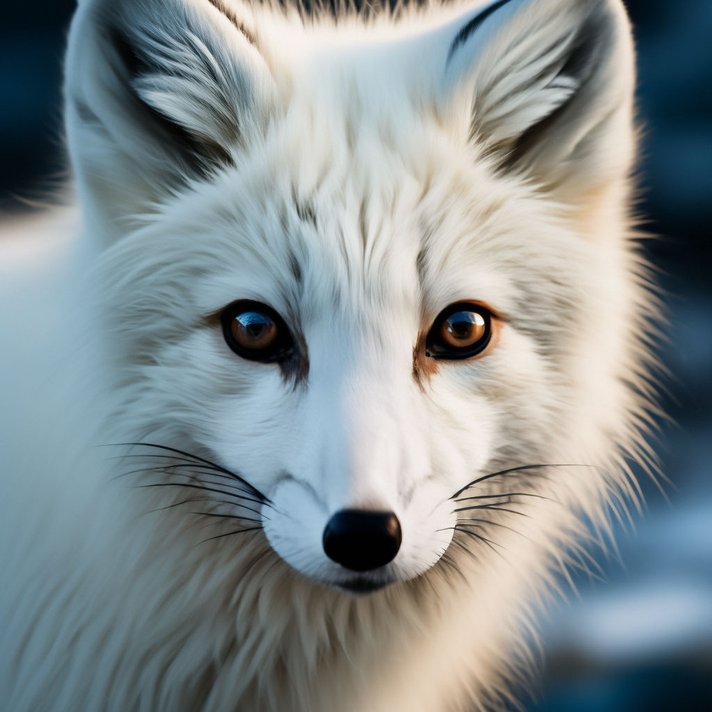 Arctic Fox With Blue Eyes