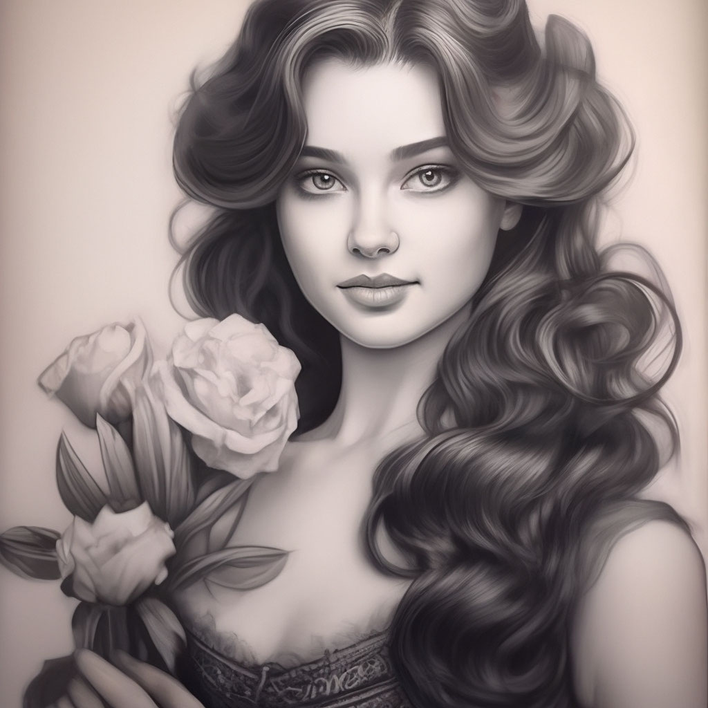 "A simple pencil drawing,sepia, a …" — image created in Shedevrum
