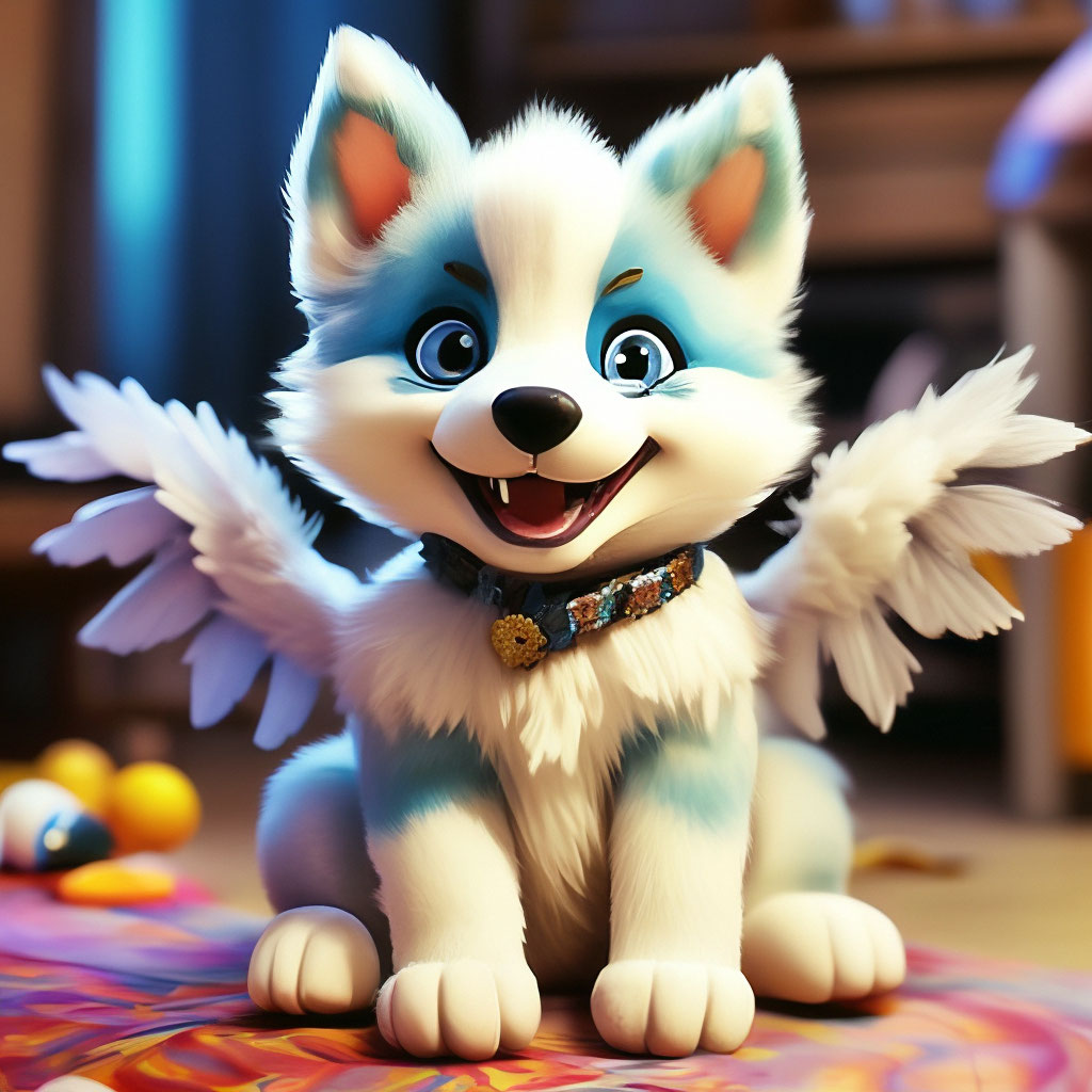 "@sonykpk Creepy funny fluffy bug-eyed…" — image created in Shedevrum