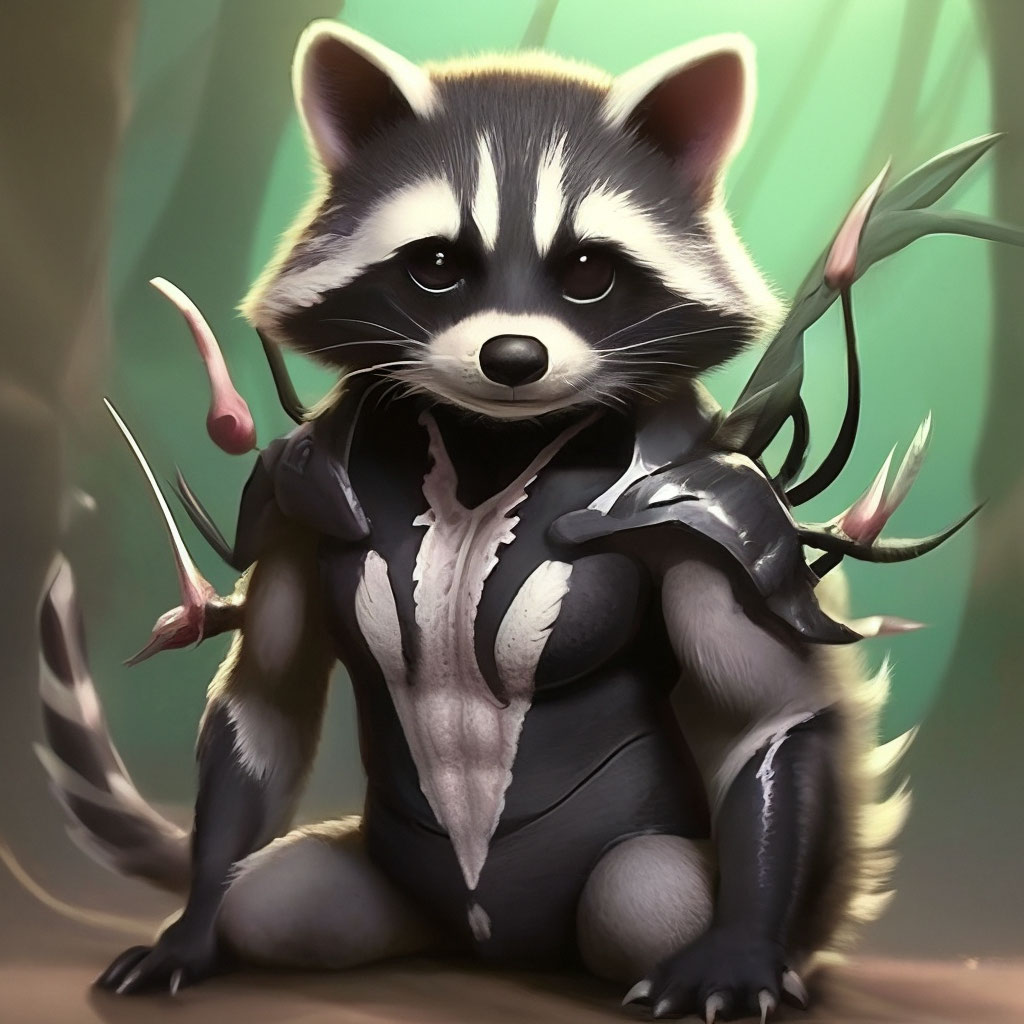 "Venot Cute symbiosis of raccoon and …" — image created in Shedevrum