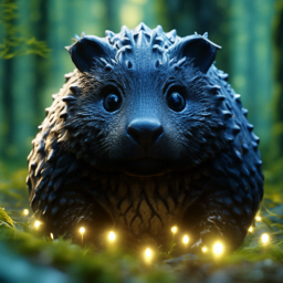«Cute predatory fat fantasy animal, dark creature, dark forest, 4k ...