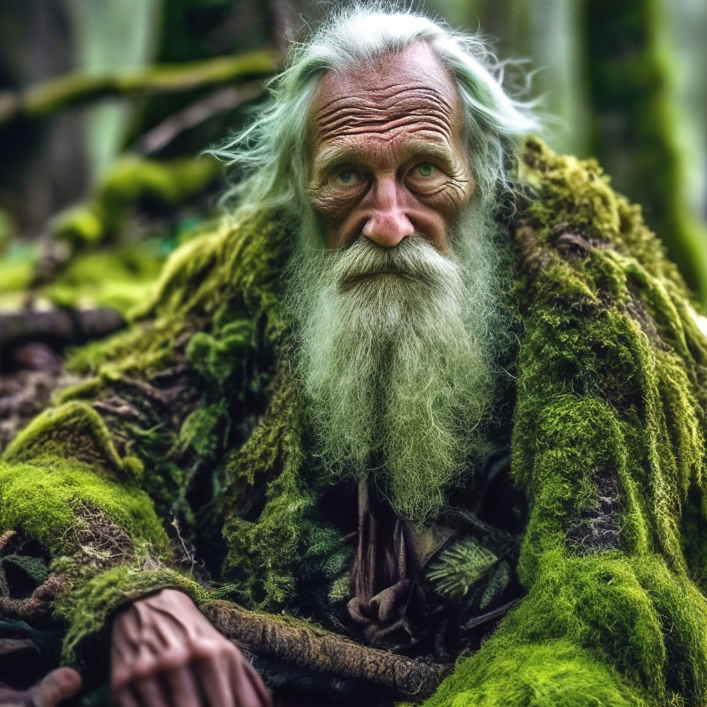 «Leshiy The old man A weirdo with green eyes, a beard made of moss ...