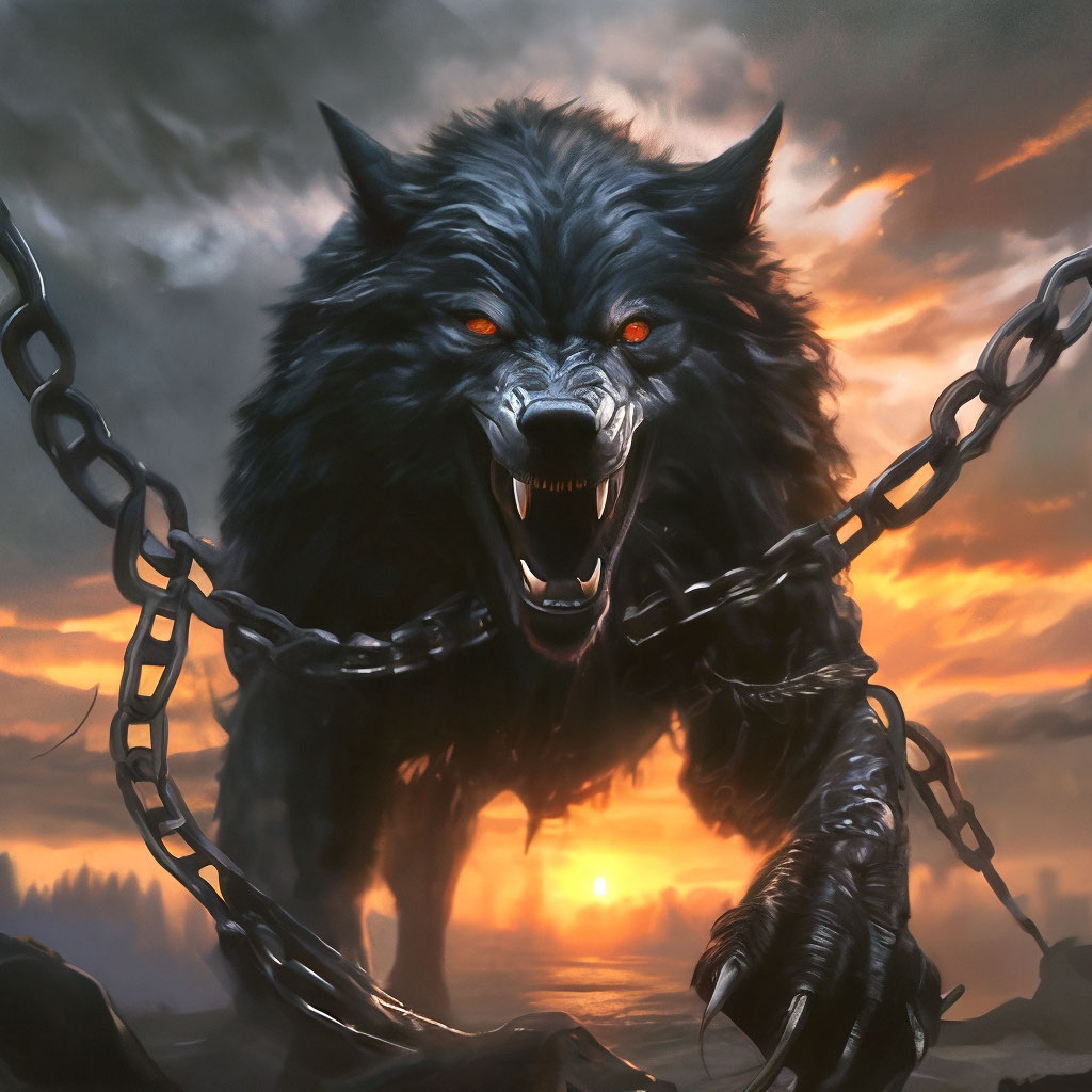 Giant Black Wolf Demon