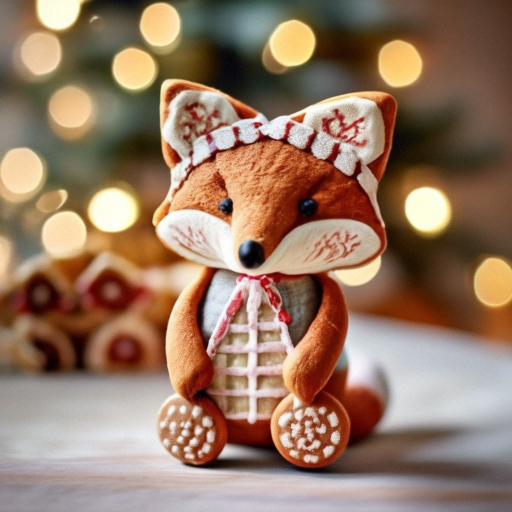 "Gingerbread fox" — image created in Shedevrum