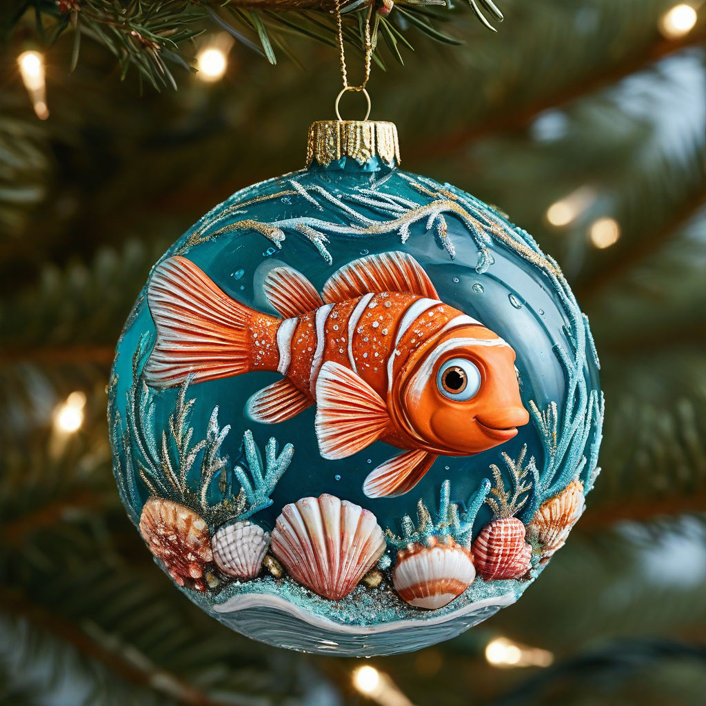 "A crystal ball, inside a nemo fish, cartoon" — image created in Shedevrum