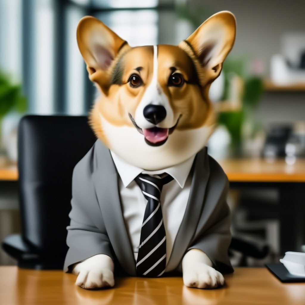 Corgi In A Suit