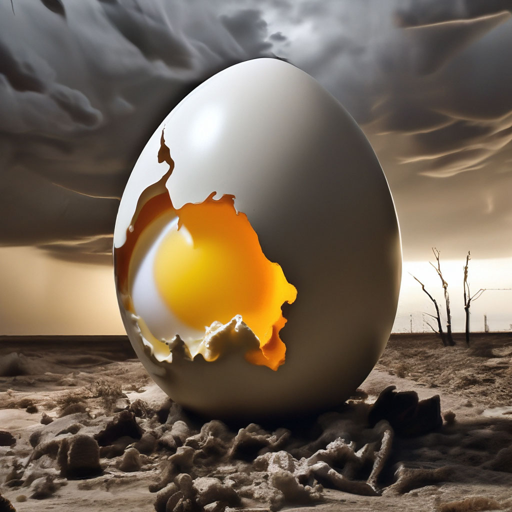 "Just an egg of surrealism, in the style of Picasso" — image created in ...