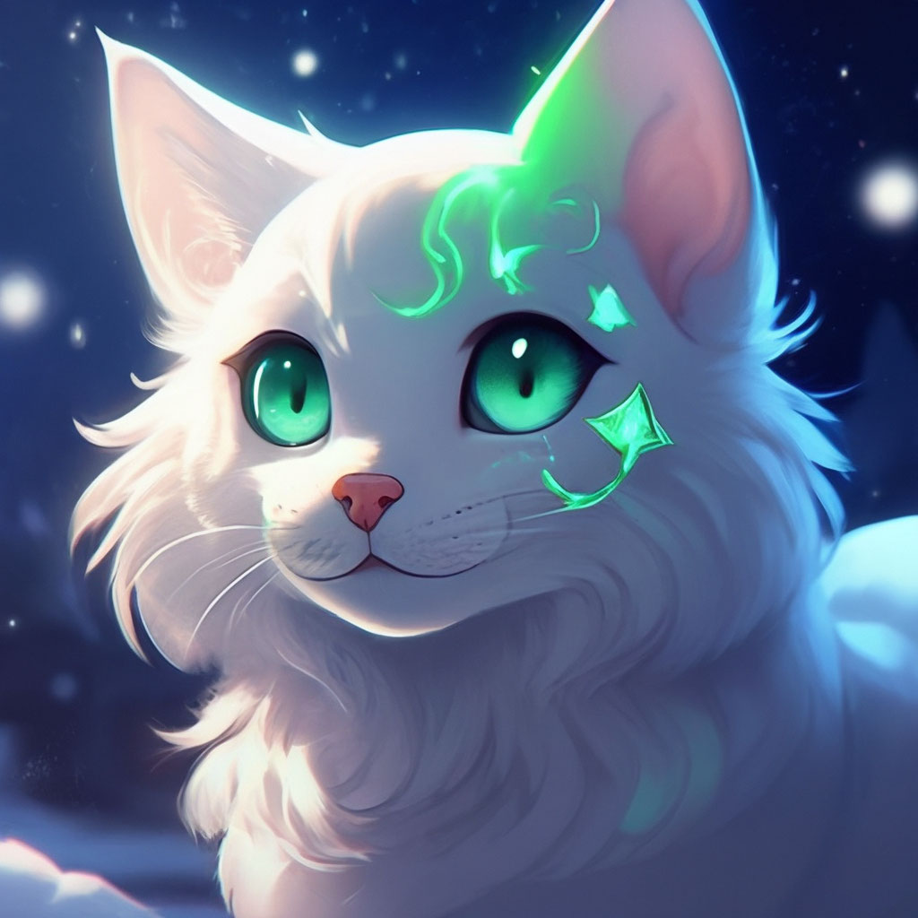 Moon cat anime cute cat cat with a image created in Shedevrum