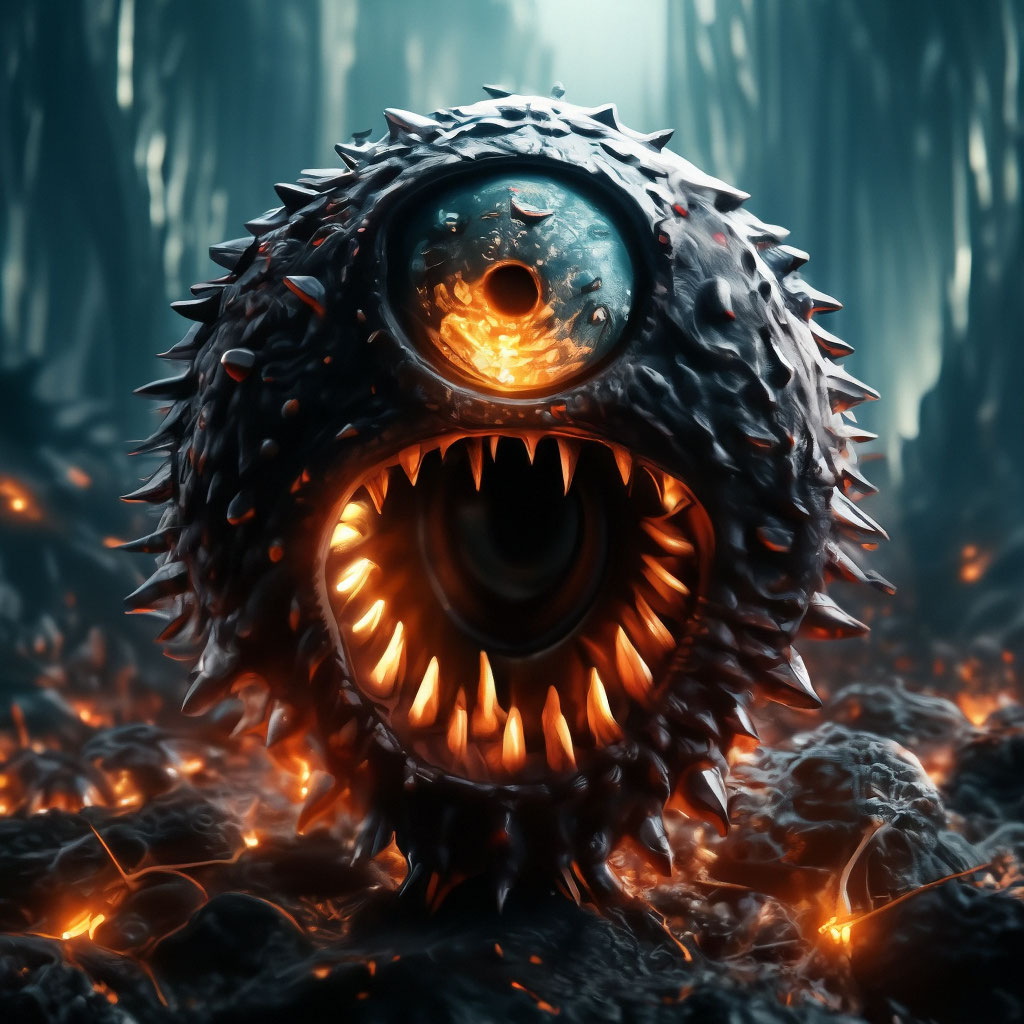 Eyes Lots Monster Funny Monster With Lots Of Eyes Illustration