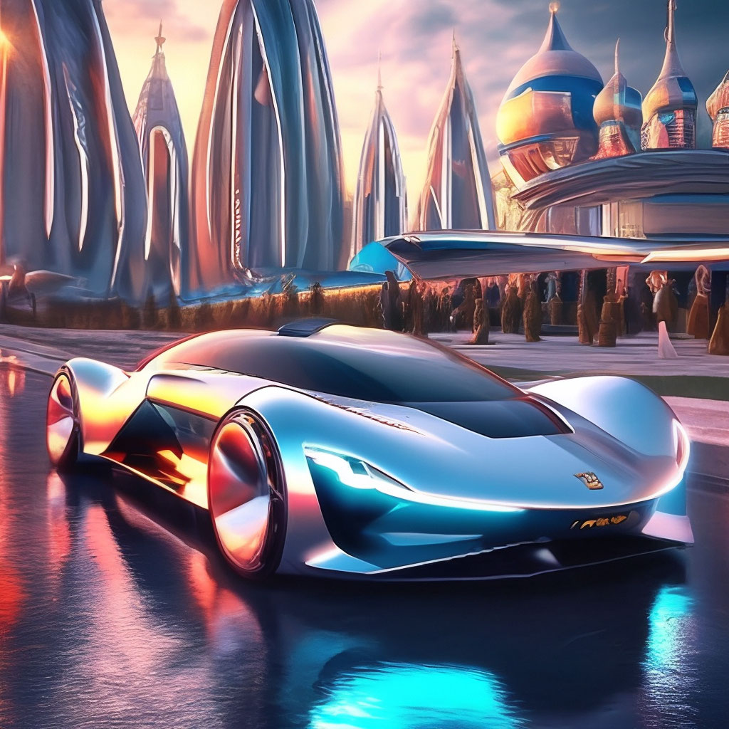 "The future of Russia and the cars of …" — image created in Shedevrum