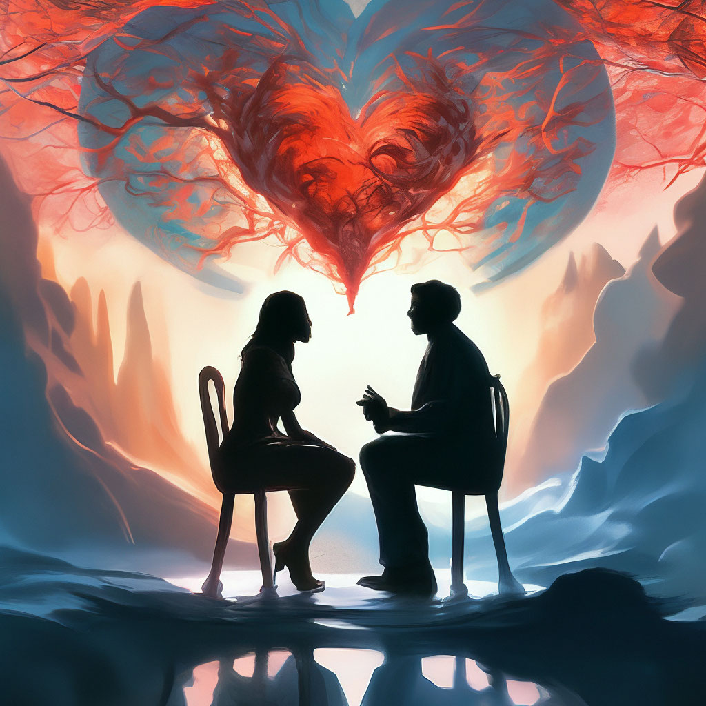 "Heart-to-heart conversation, highly …" — image created in Shedevrum