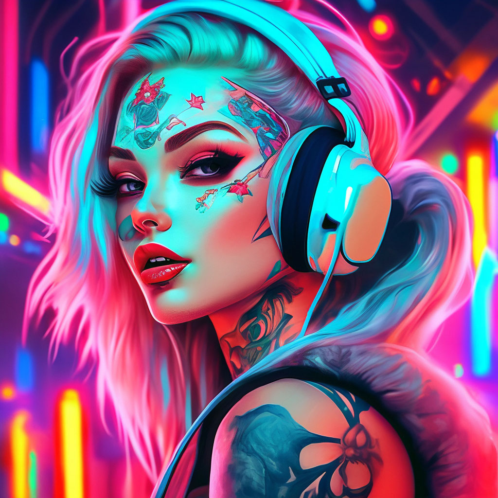 "🖤🎁 pop art style profile of a …" — image created in Shedevrum