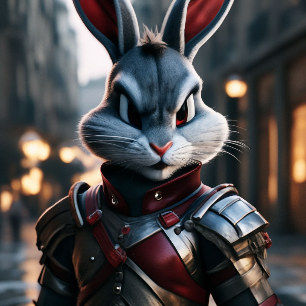 Bugs Bunny asr 3d render dark