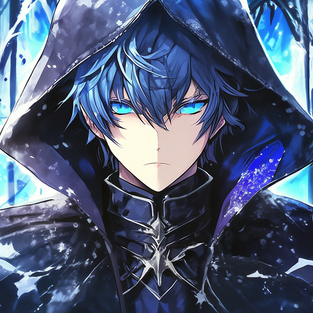 Gothic Anime Guy Characters Anime Punk Goth With Oni Mask AI Art