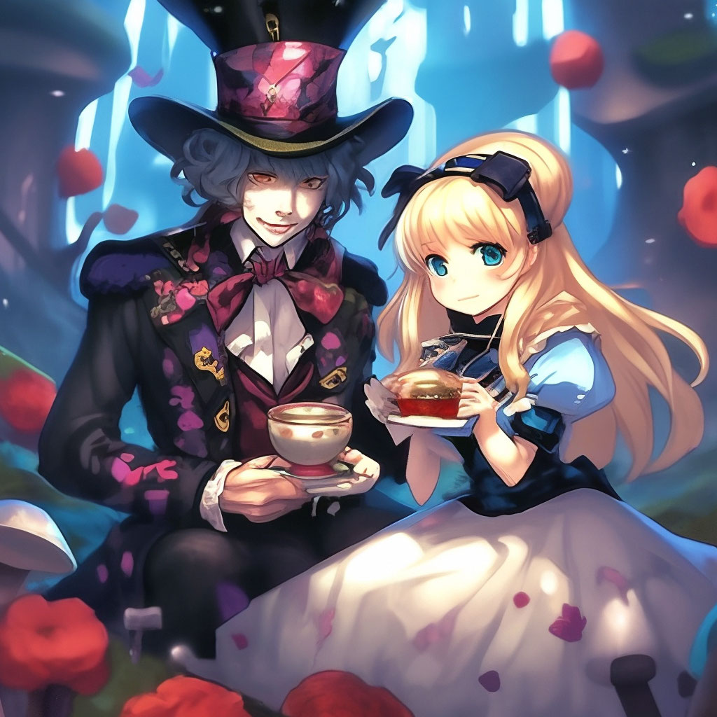 Alice In Wonderland Anime Mad Hatter And Alice