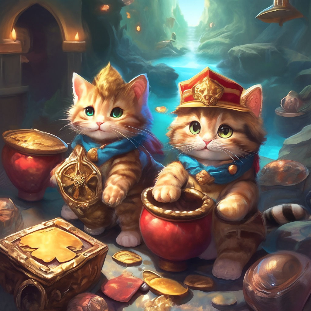 "If the cats were looking for treasure" — image created in Shedevrum