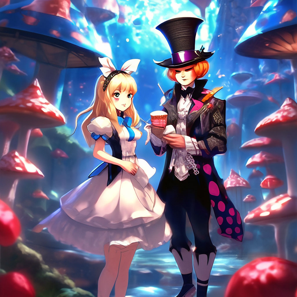 Alice In Wonderland Anime Mad Hatter And Alice