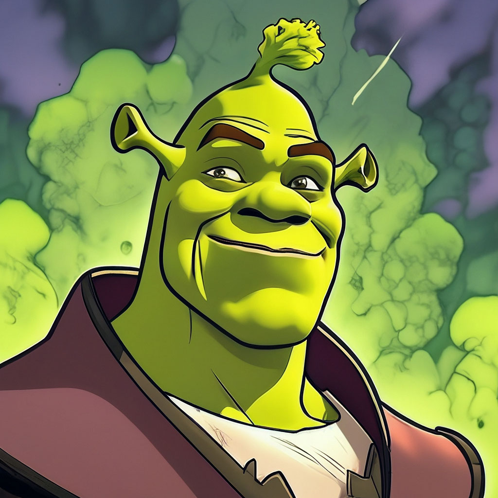 «Шрек в стиле аниме "невероятные …» — картинка создана в Шедевруме