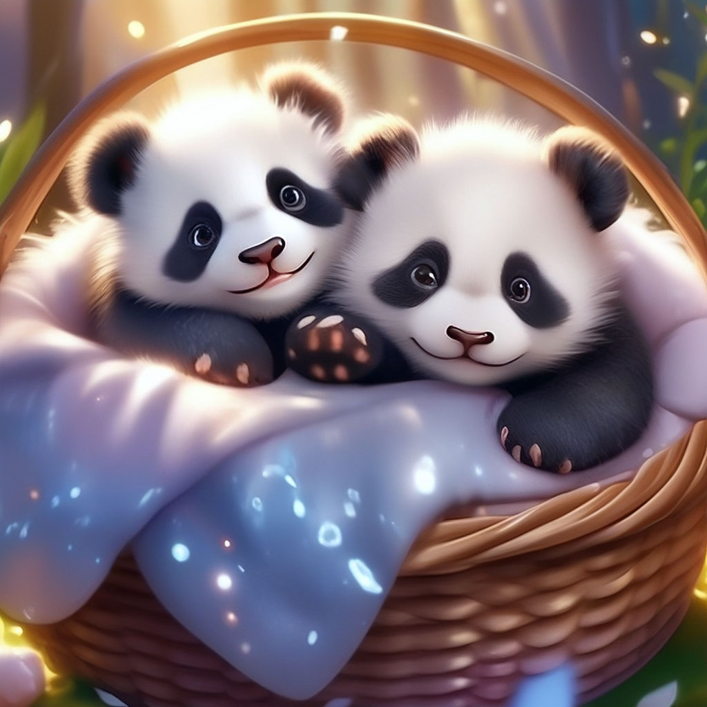 Schattige Baby Panda's Anime