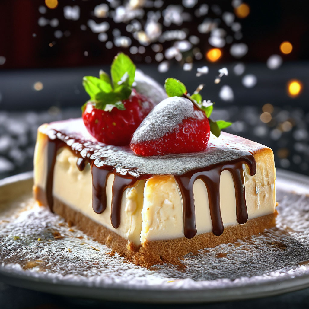 "Rectangular cheesecake … | foodmaker" — image created in Shedevrum