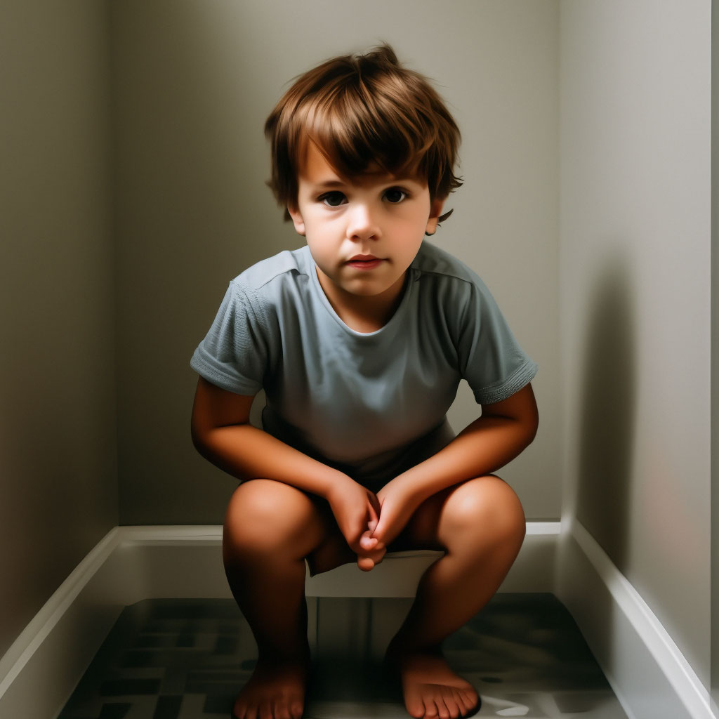 "A boy poops in the toilet" — image created in Shedevrum