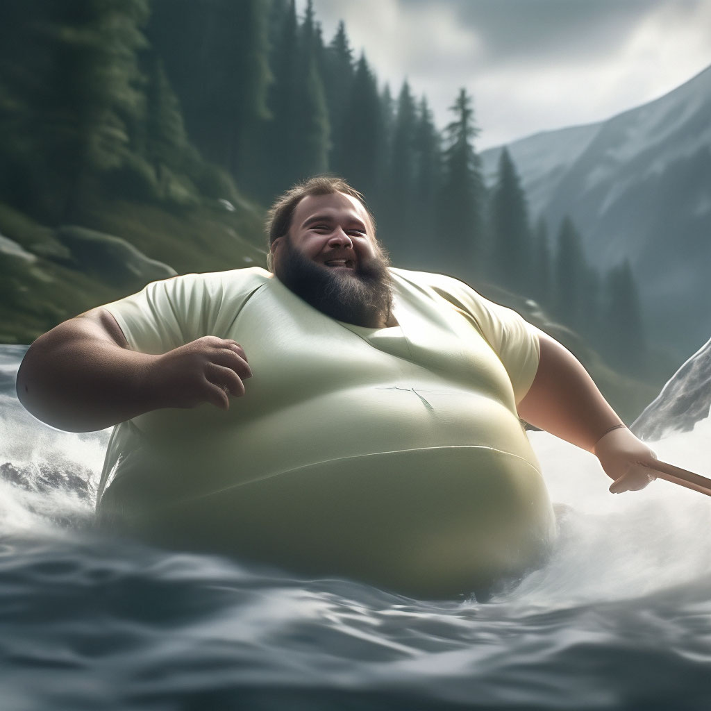 Fat Guy Floating In Water