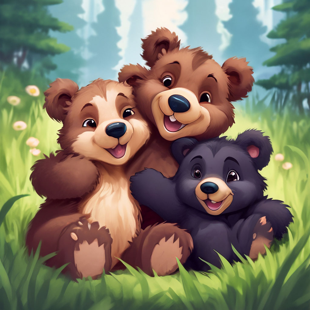 Three Friends Cartoon Photo