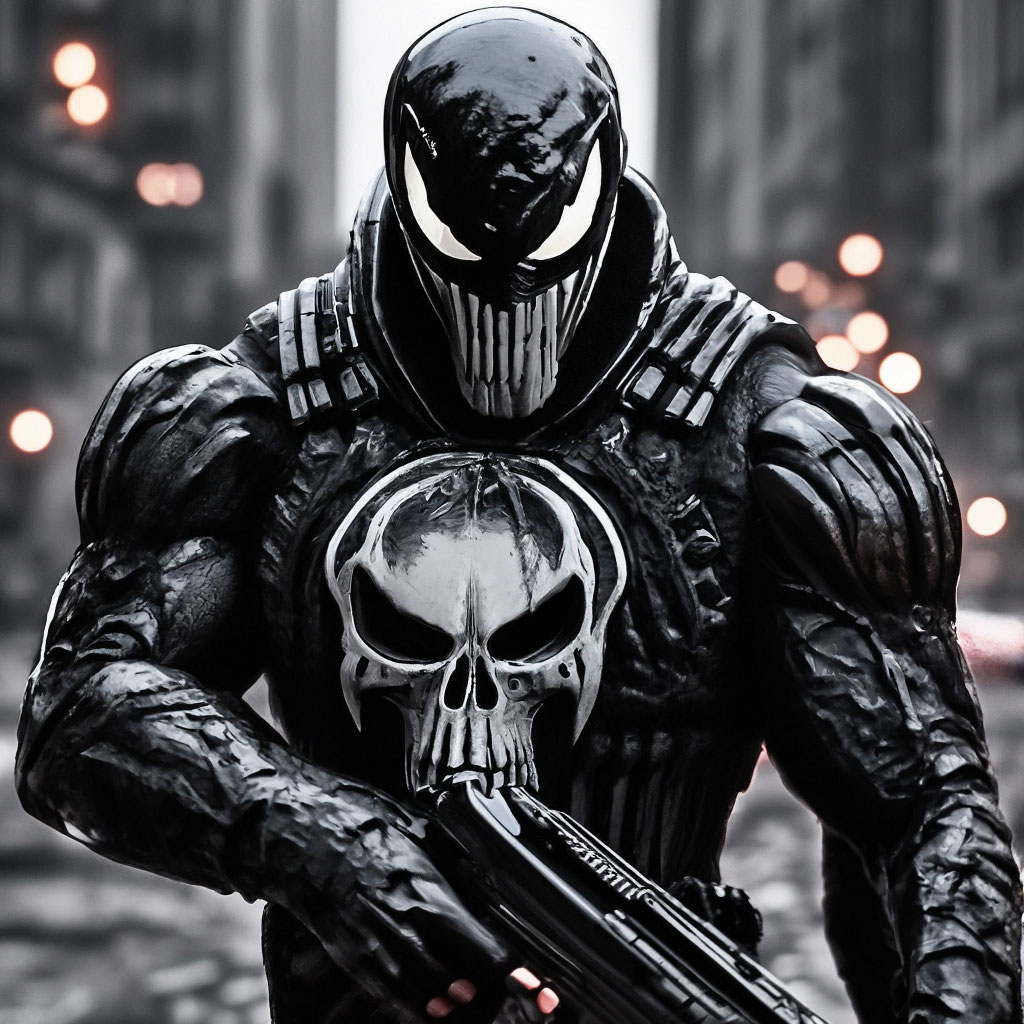 Fondo De Pantalla De Punisher Noir Venom Fondo De Pantalla De Marvel