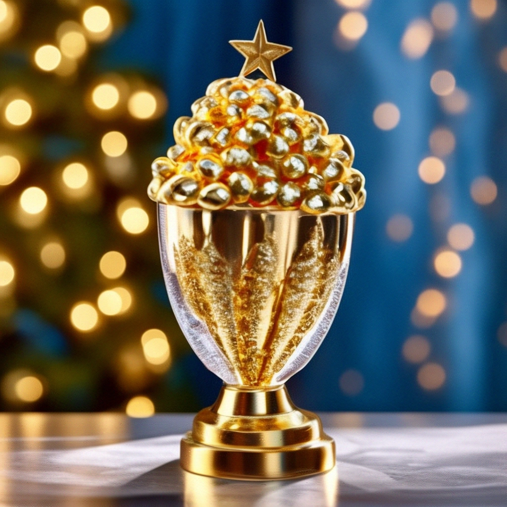 "The statuette "Golden popcorn", made by the New York company Society ...