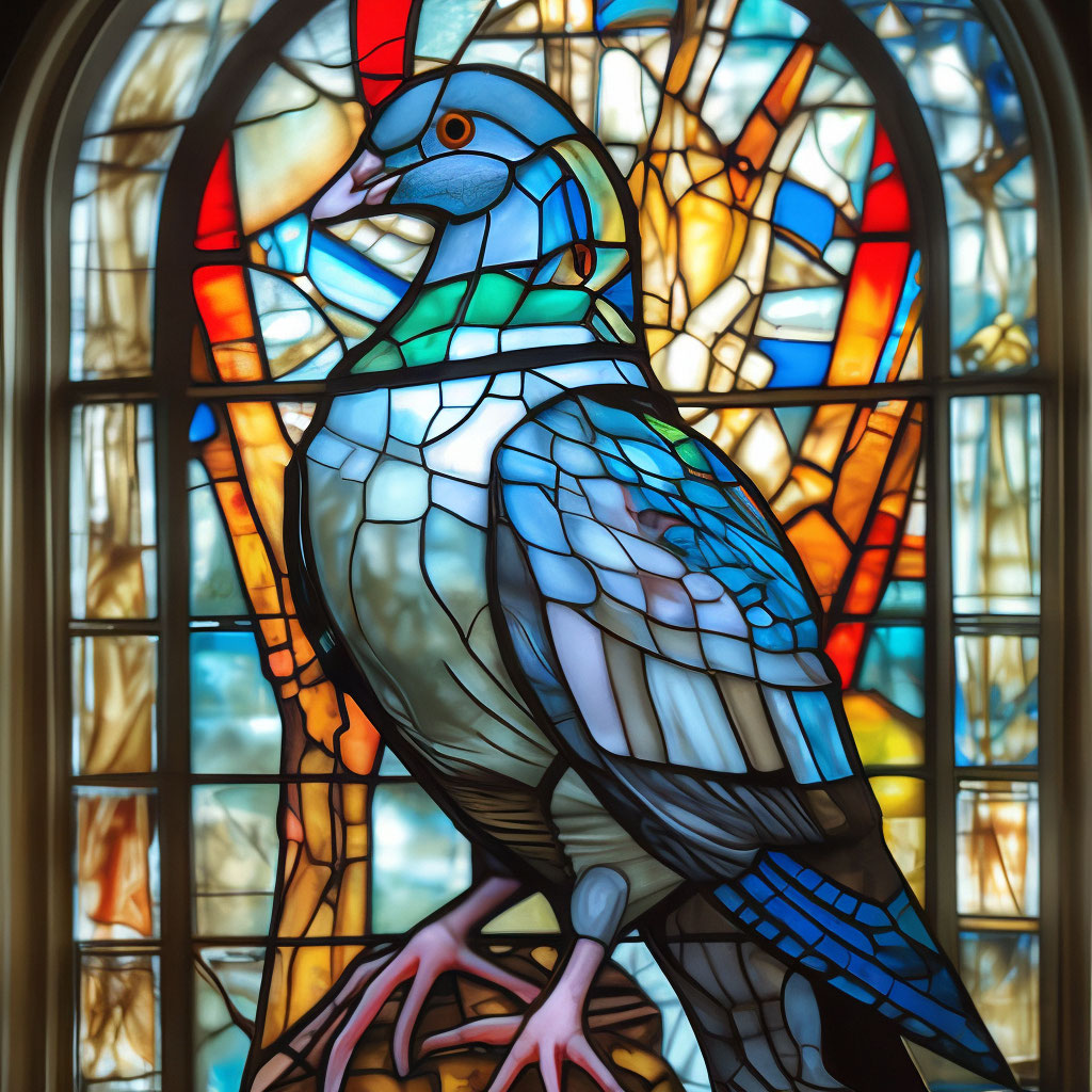 Stained Glass Pigeon