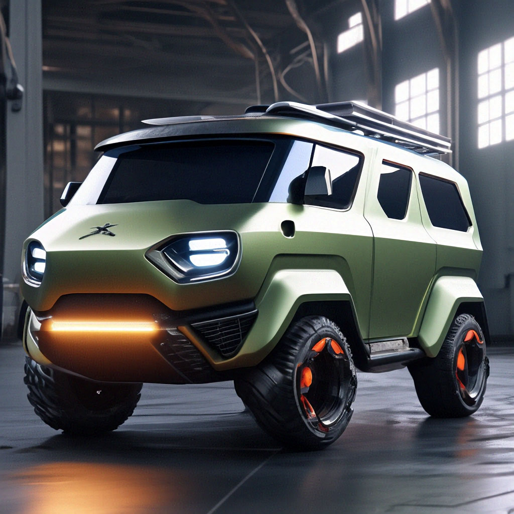 "Uaz-452 future concept vision,high …" — image created in Shedevrum