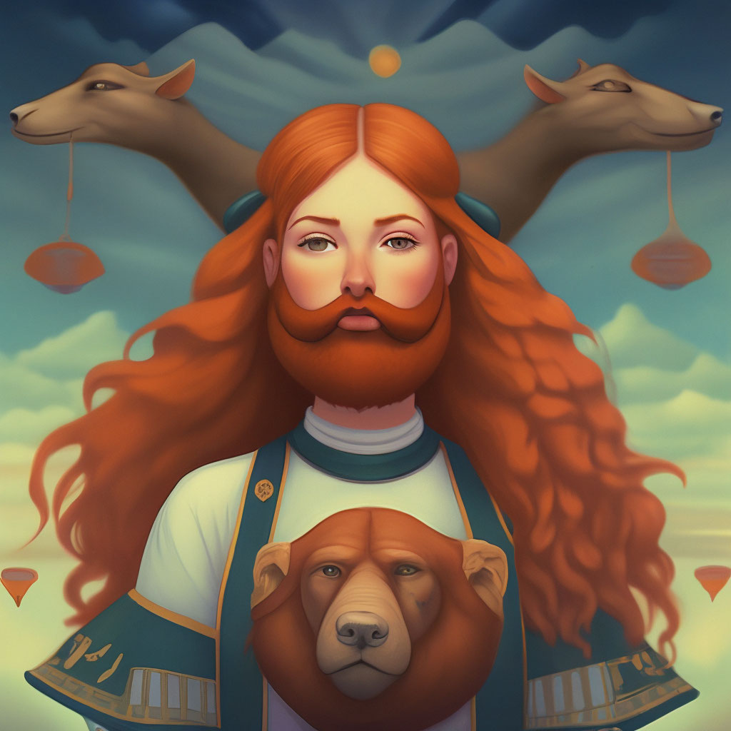"Bearded girl" — image created in Shedevrum