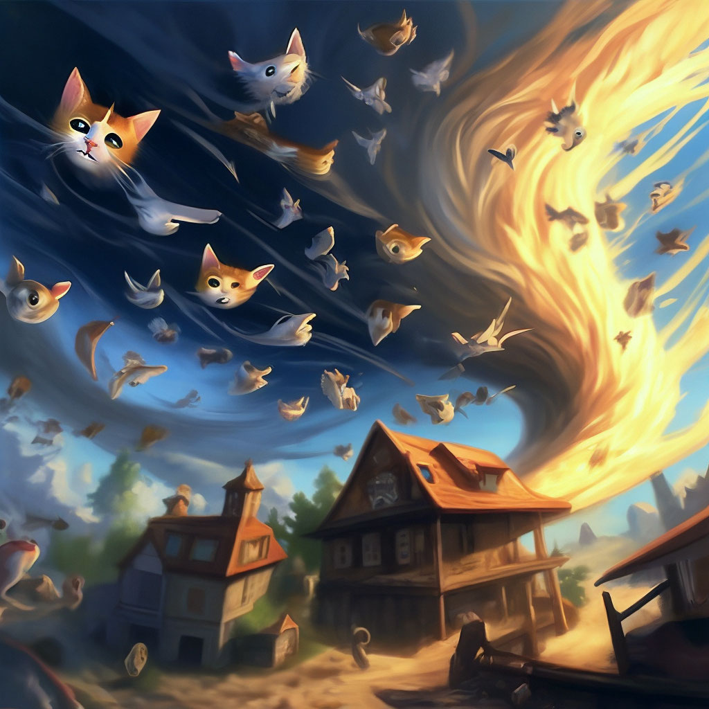 Tornado Cat Painting