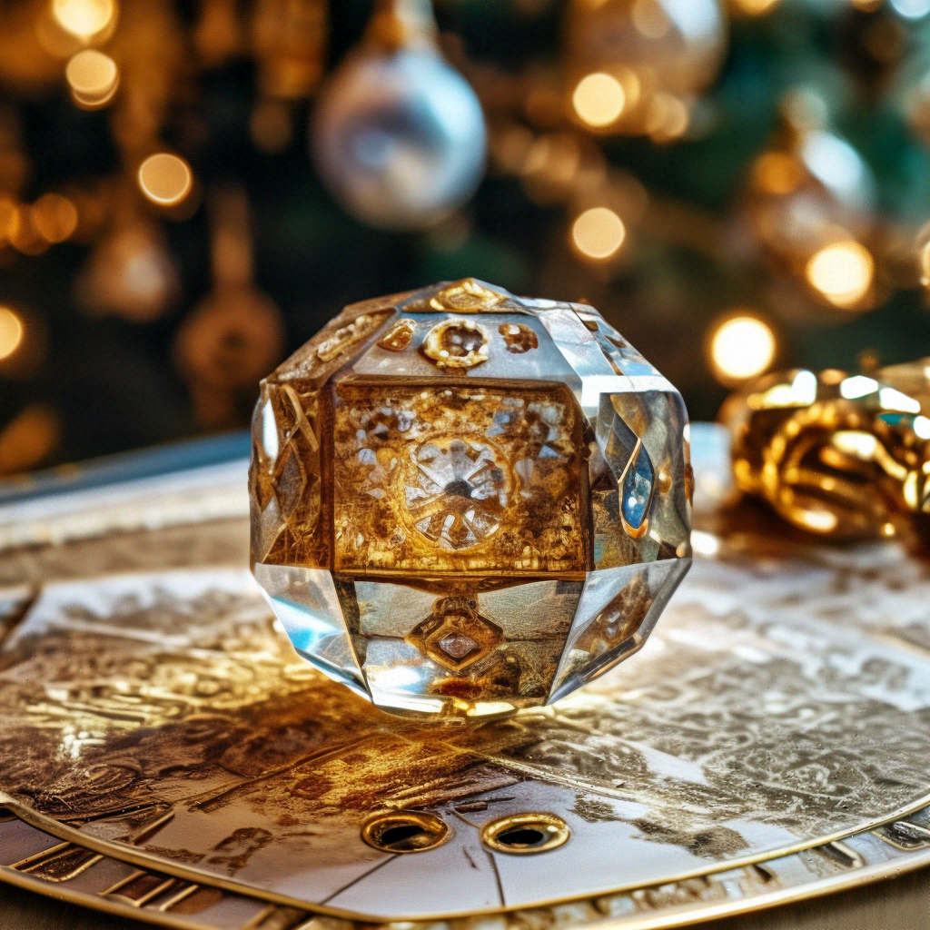 "Mystical twelve-sided crystal dice, steampunk mechanics, Persia, the ...