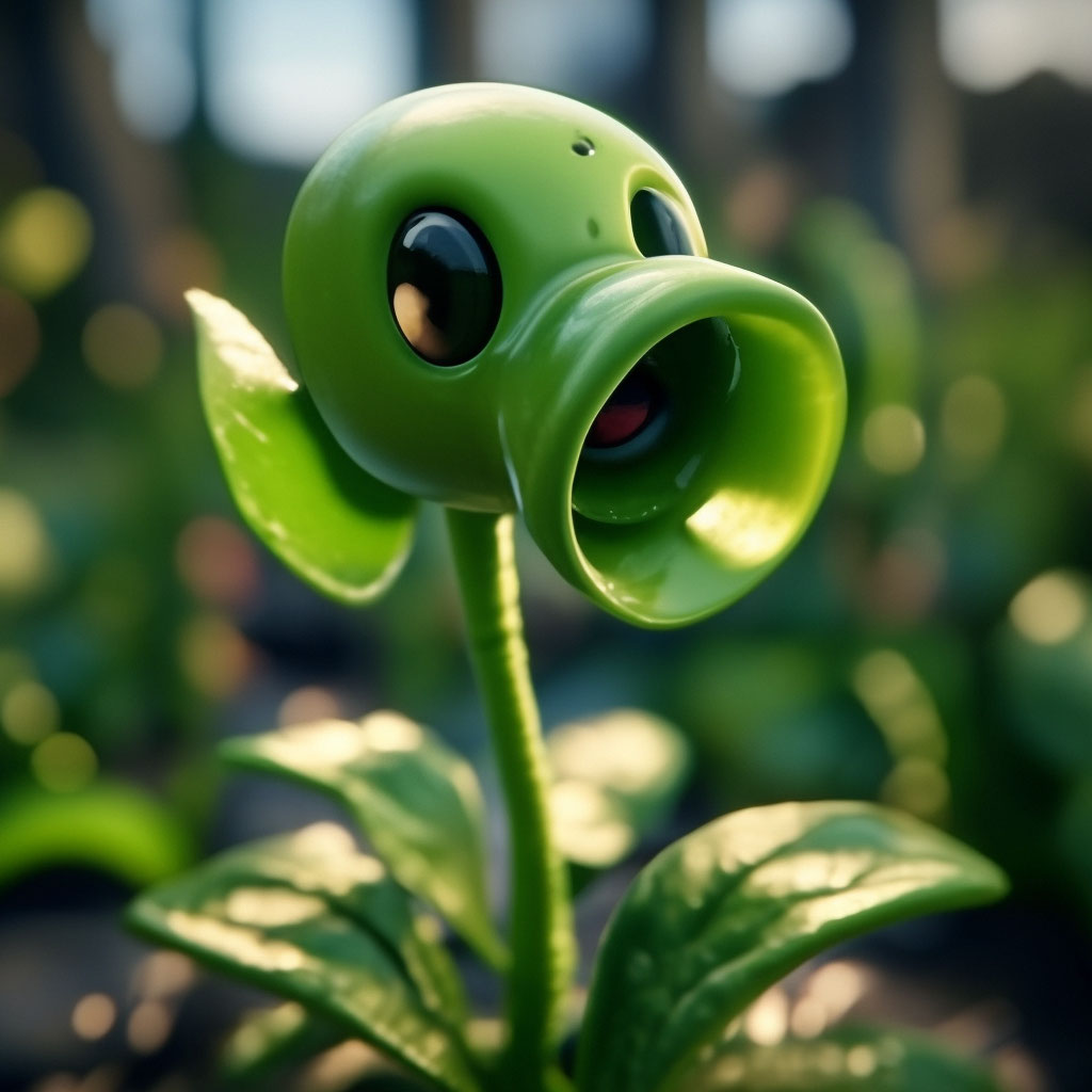 "Pea plant from Plants vs Zombie, cinematic, professional frame ...