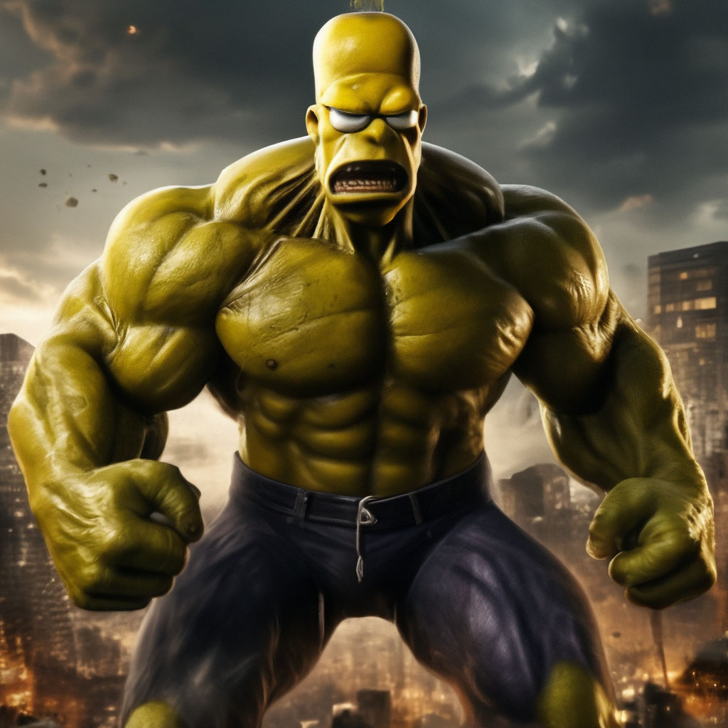 Homer Simpson Hulk The