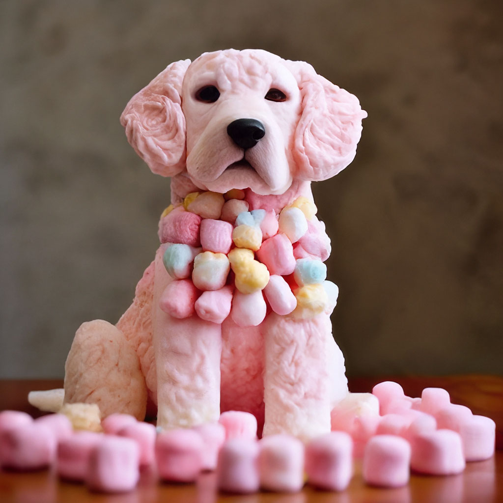 "A dog made of marshmallows" — image created in Shedevrum