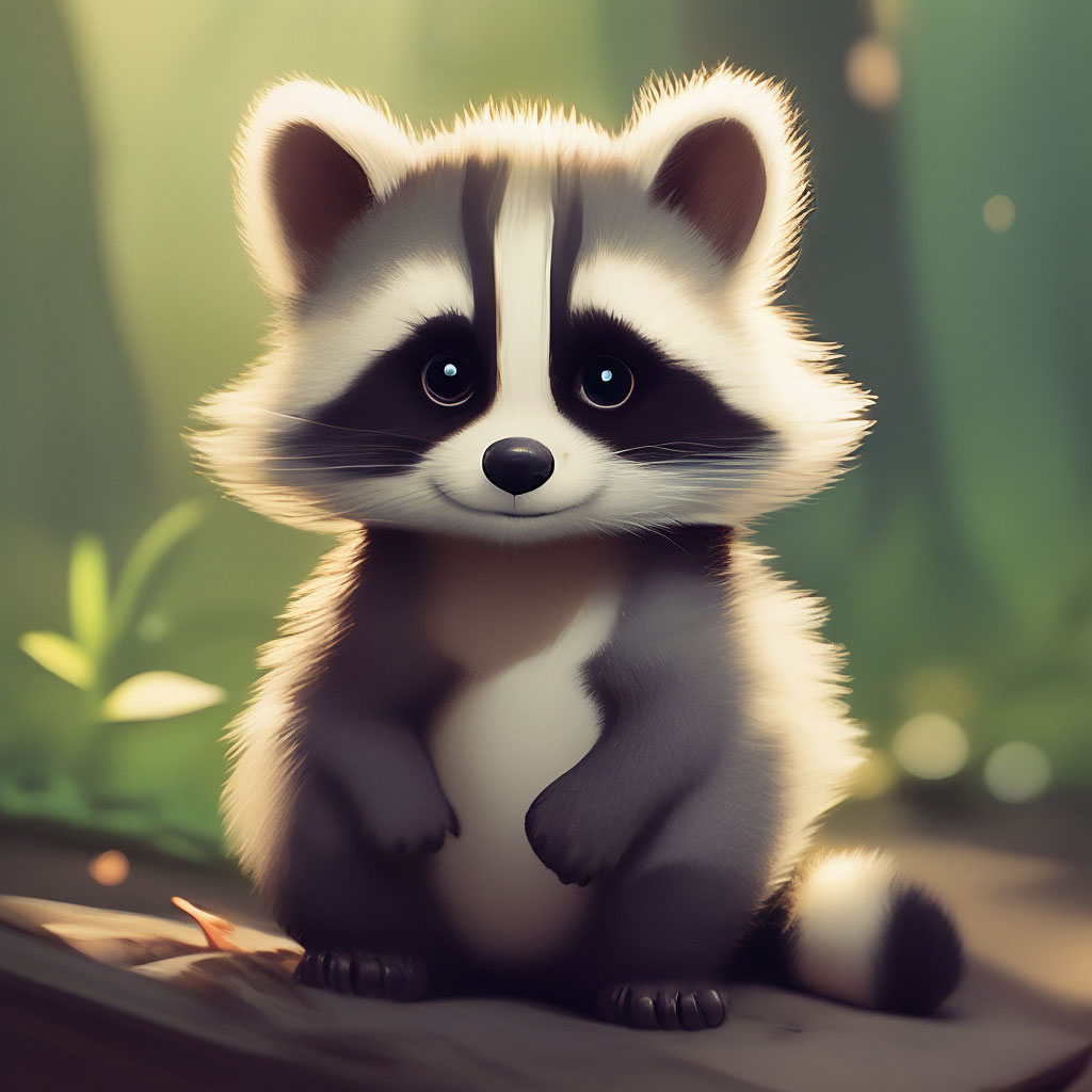 "Lindo mapache" — imagen creada en Shedevrum
