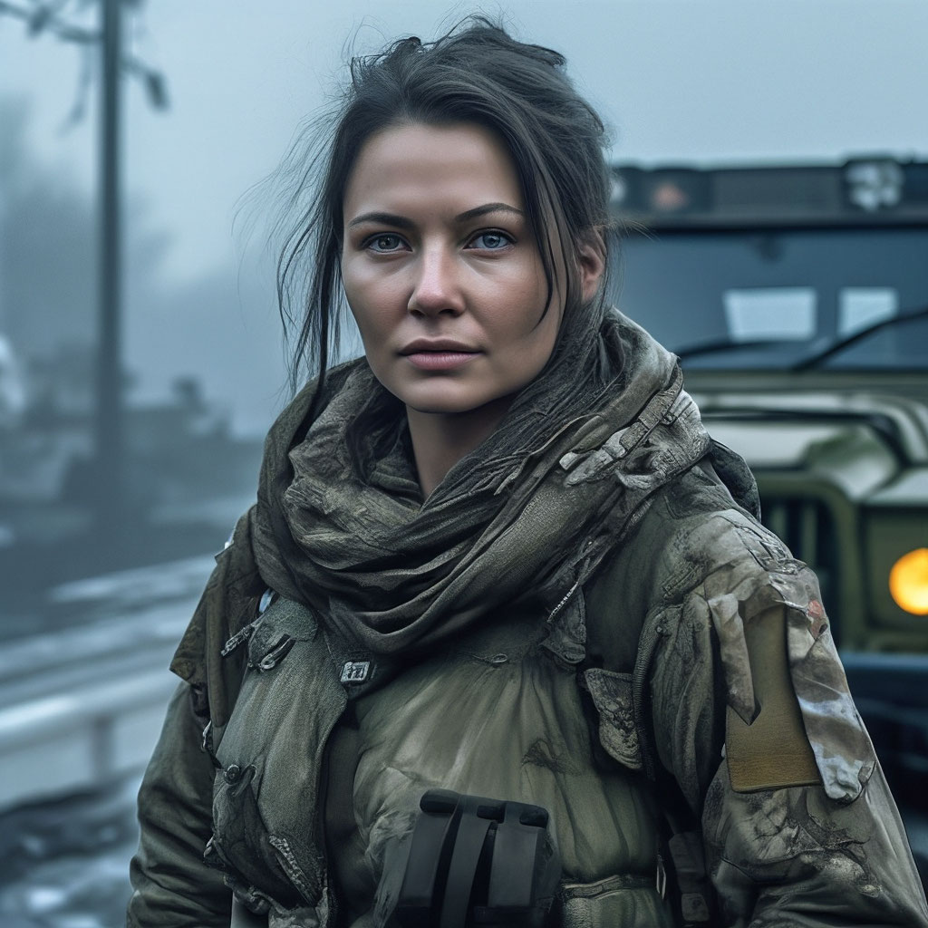 "Post-apocalypse, photorealism,full-length, self-portrait fog ...
