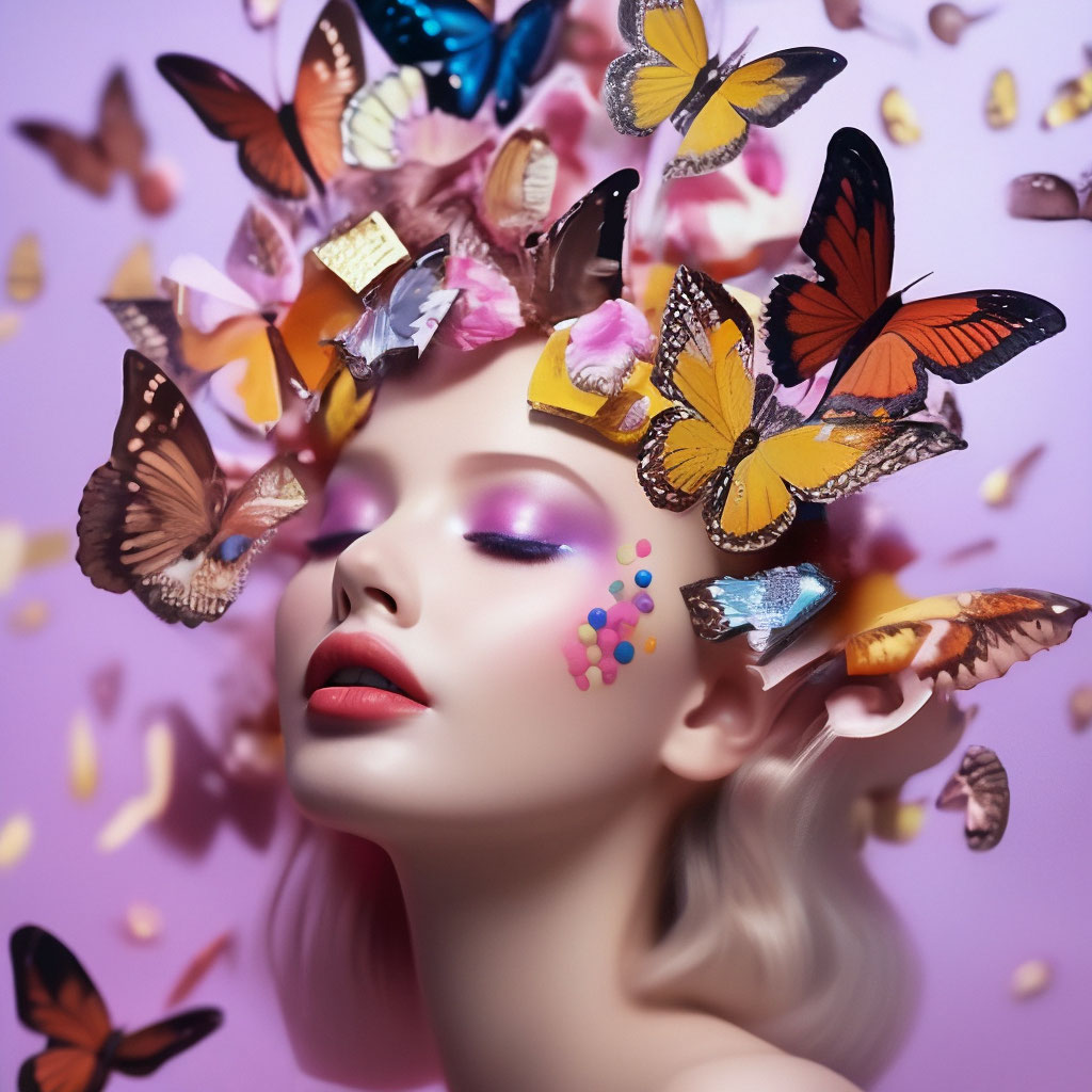 "Female illusions in the head, light, …" — image created in Shedevrum