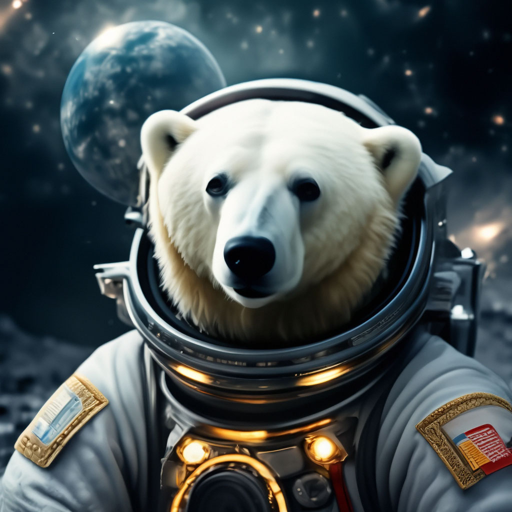 Astronauta Animal Oso Polar PANDA ASTRONAUTA