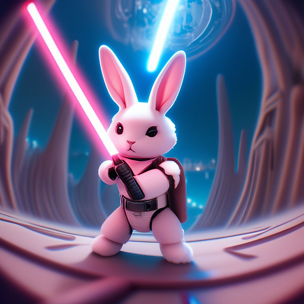"Star wars, 20 year old bunny padawan …" — image created in Shedevrum