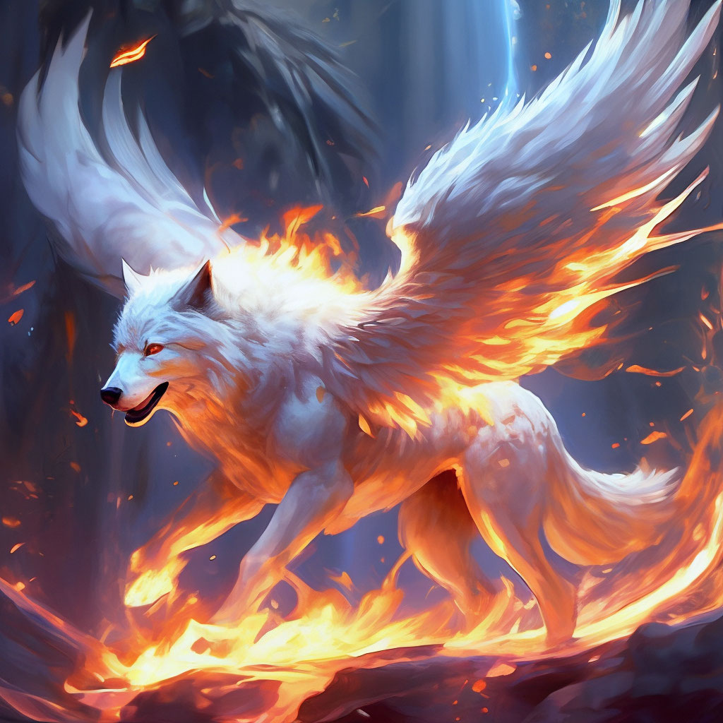 Epic Wolf With Wings Wallpaper