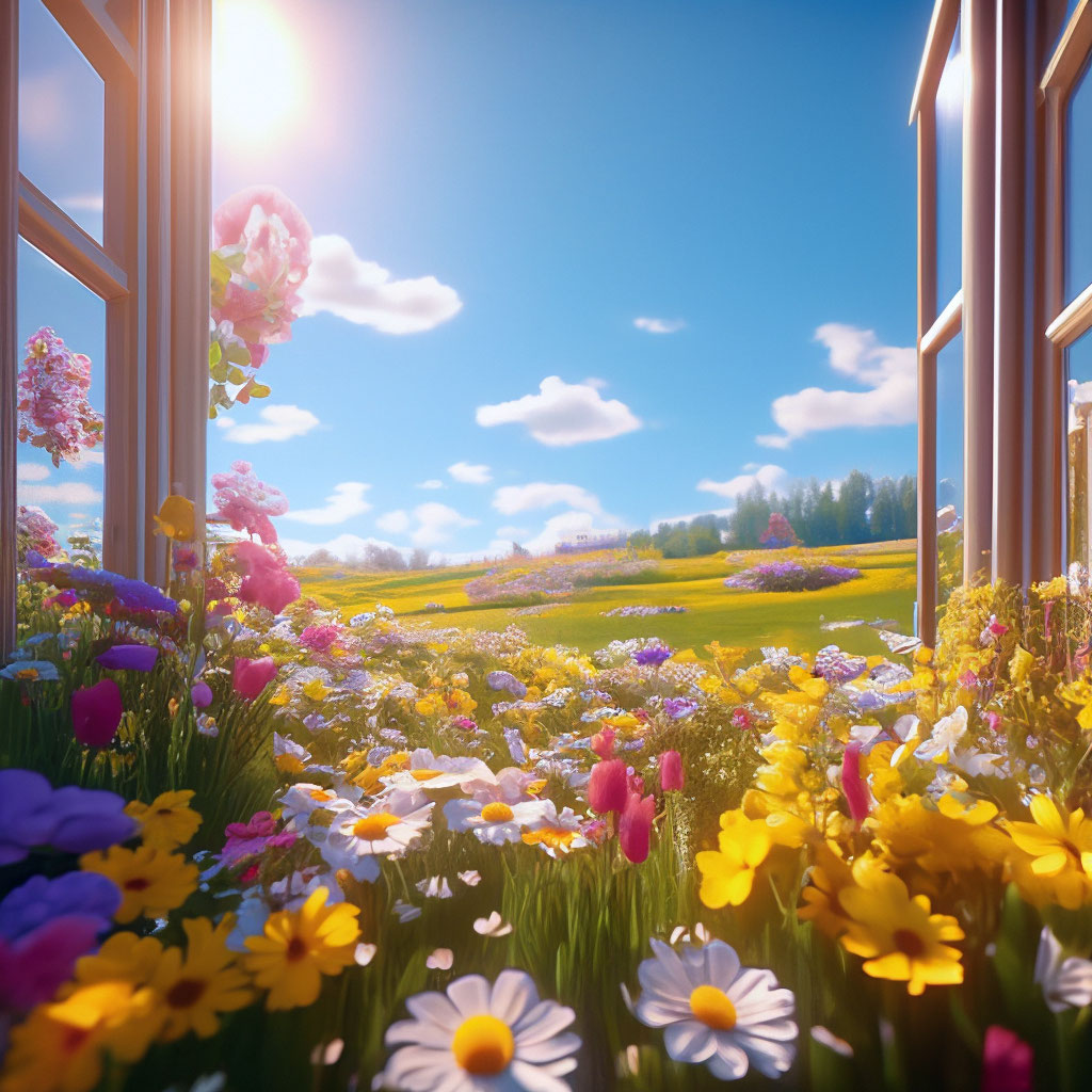 "Sunny day, air, open window, flowers…" — image created in Shedevrum
