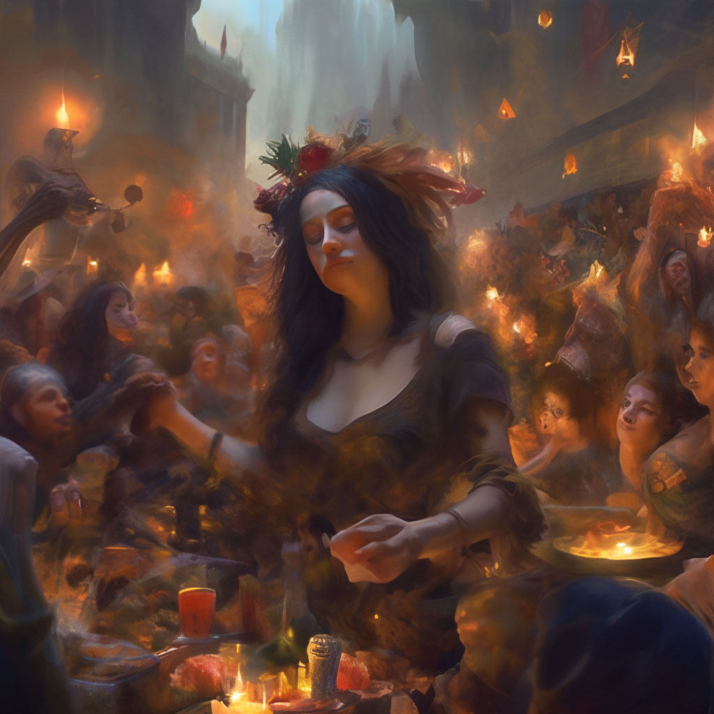 "A little bacchanalia" — image created in Shedevrum