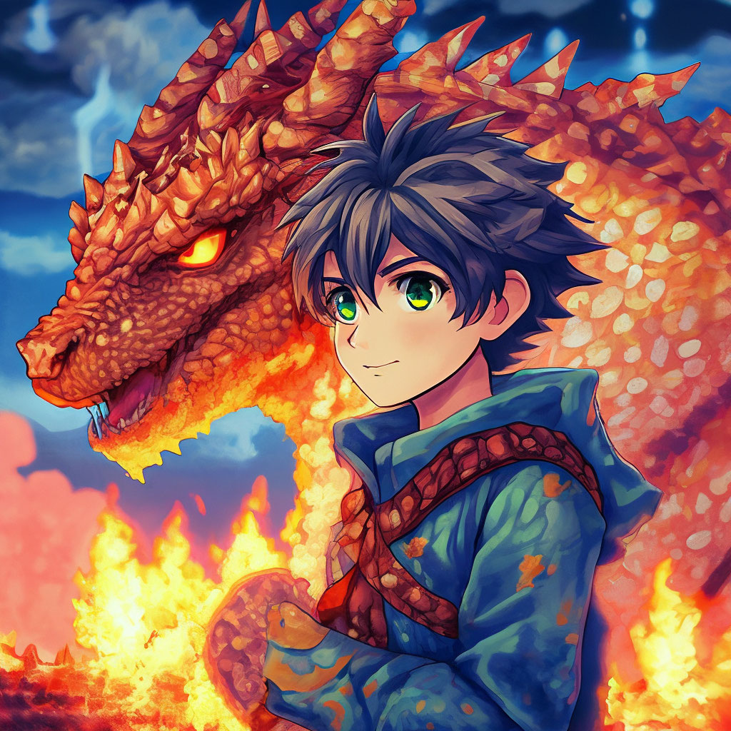 Anime Fire Dragon Boy