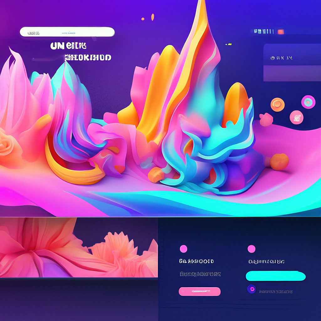 "UI, UX, web design, landing page, pastel, aerographic" — image created ...