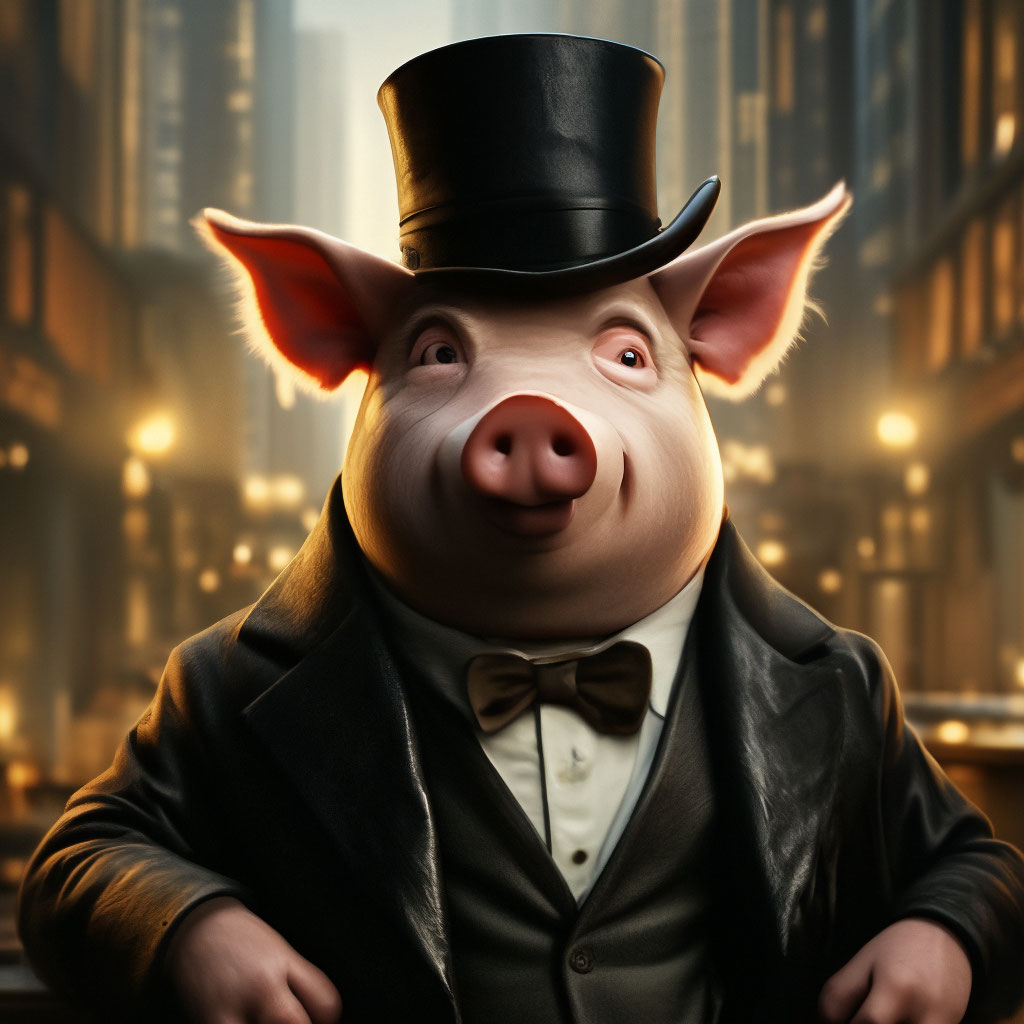 "Capitalist pigs" — image created in Shedevrum
