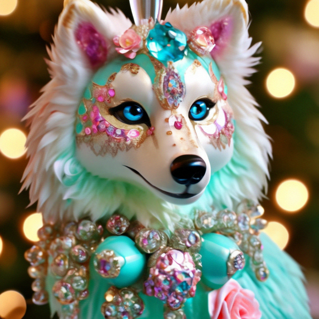 "©Helen Wolf Tiffany wolf, huge expressive eyes, mega-fluffy, feathered ...